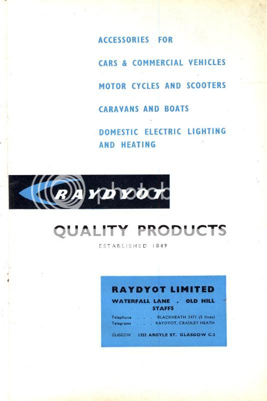 Raydyot Accessories Catalogue 1965 - AutoShite - Autoshite