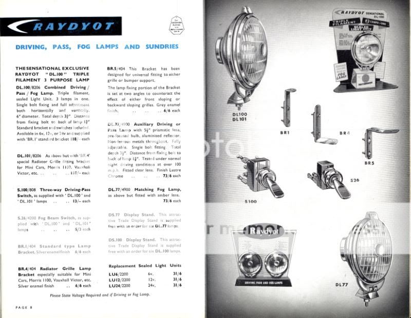 Raydyot Accessories Catalogue 1965 - AutoShite - Autoshite